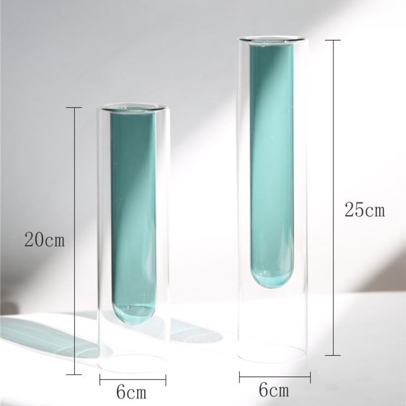 Double-layer Colored Glass Test Tube Vase – Floral Supplies Store