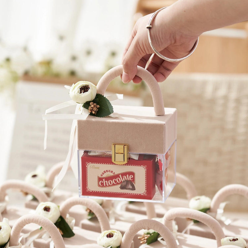 Clear Acrylic Velvet Gift Box with Handle – Floral Supplies Store