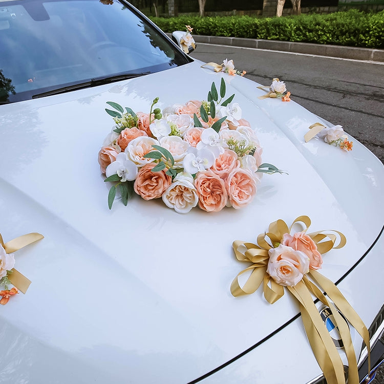 Champagne Heart-shaped Artificial Flower Décor Set – Floral Supplies Store