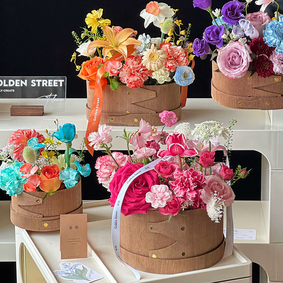 Vintage Wood Floral Arrangement Gift Box – Floral Supplies Store