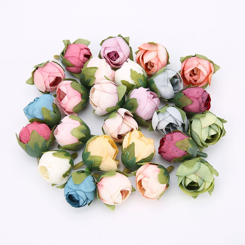 2cm Vintage Rose Buds Silk Flower Heads Pack 40 – Floral Supplies Store