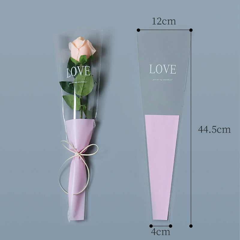 50pcs Clear Single Rose Plastic Packaging Bag – Floral Supplies Store