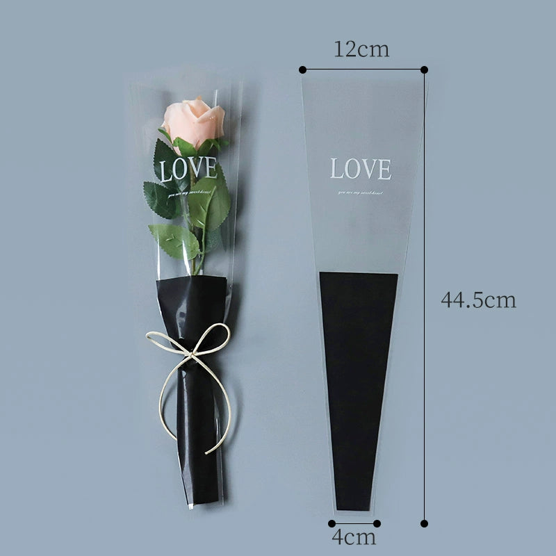 50pcs Clear Single Rose Plastic Packaging Bag – Floral Supplies Store