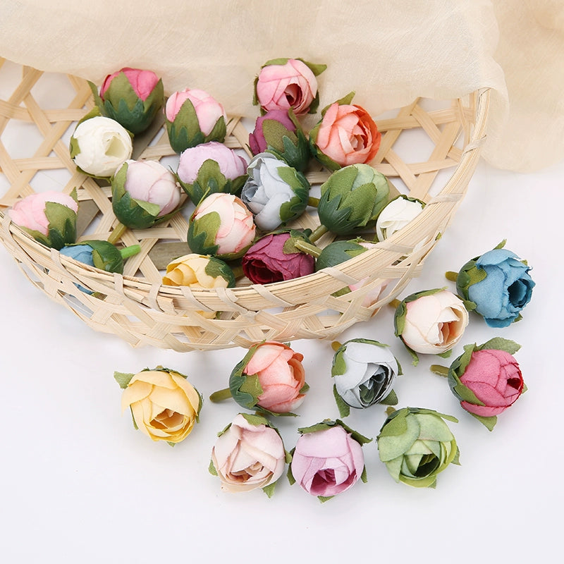 2cm Vintage Rose Buds Silk Flower Heads Pack 40 – Floral Supplies Store