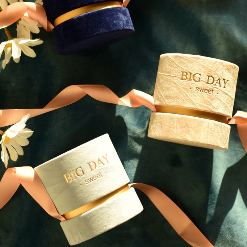 10pcs Small Round Velvet Gift Box with Ribbon – Floral Supplies Store