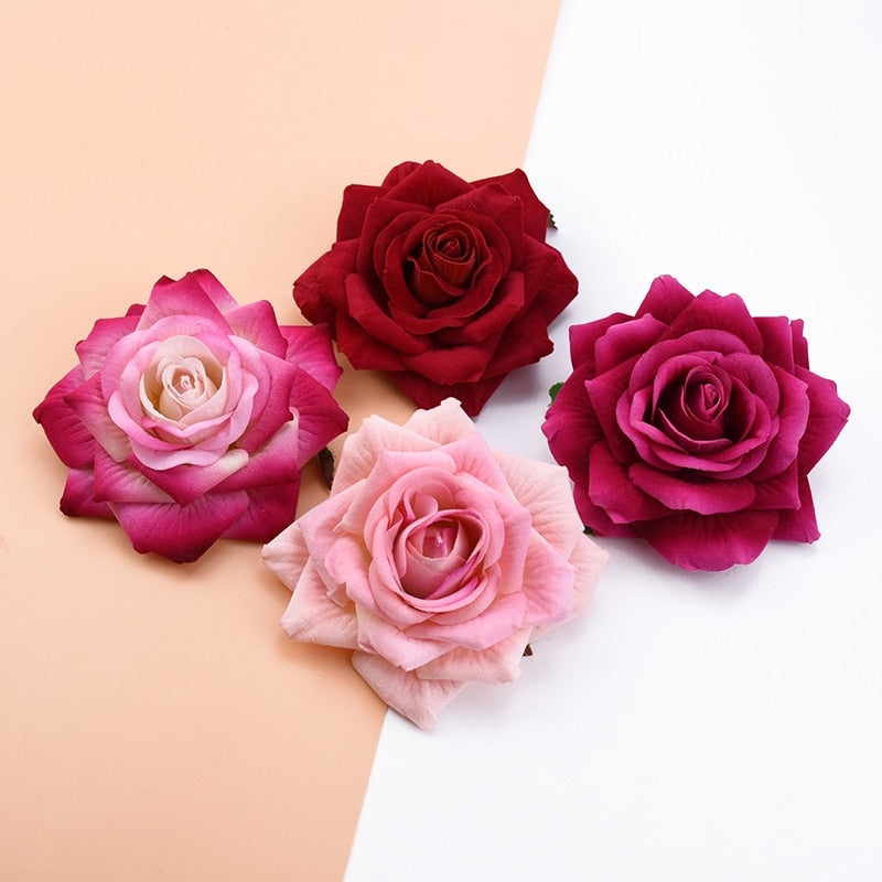 10Pcs10CM Roses Artificial Flower Heads for DIY Craft – Floral Supplies ...