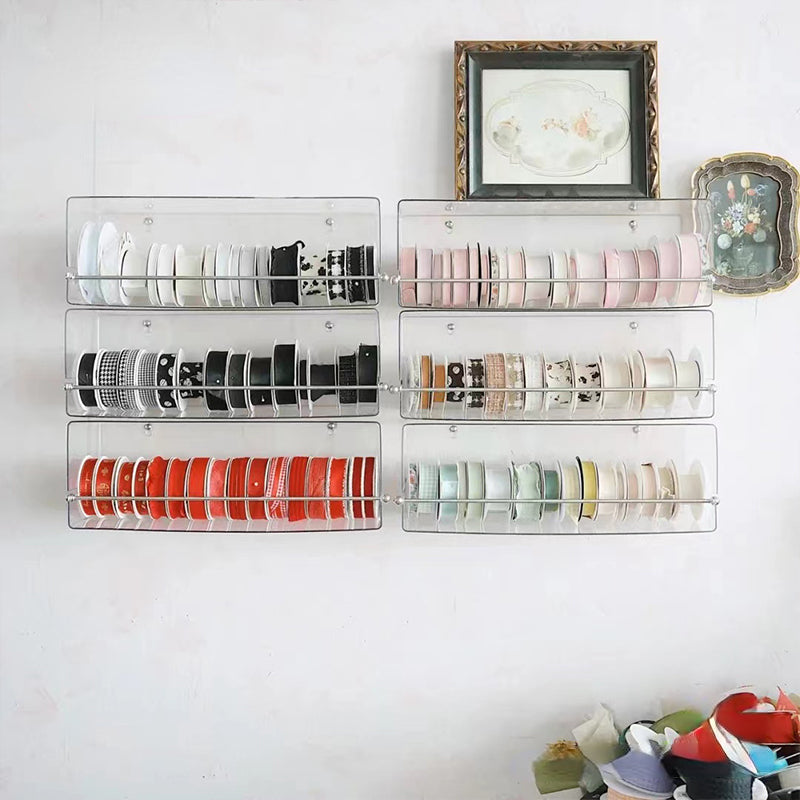 Wall Mount Acrylic Ribbon Storage Rack Organizer Box – Floral Supplies ...