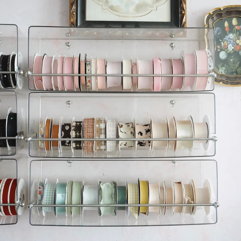 Wall Mount Acrylic Ribbon Storage Rack Organizer Box – Floral Supplies ...