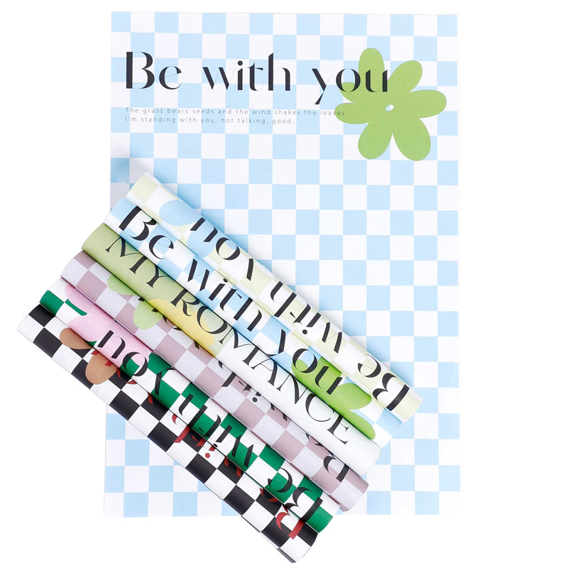 Set of 20 Checker Pattern Bouquet Flower Gift Diy Wrapping Paper ...