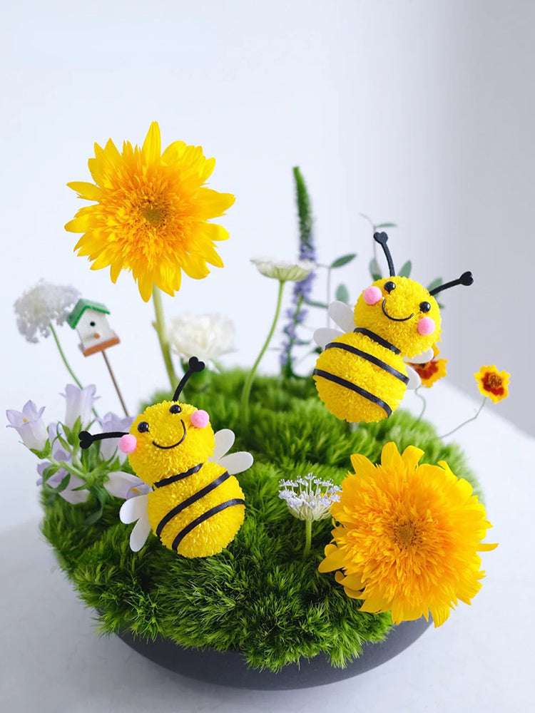 10 Sets Cute Little Bee Flower Bouquet DIY Material Kit – Floral ...