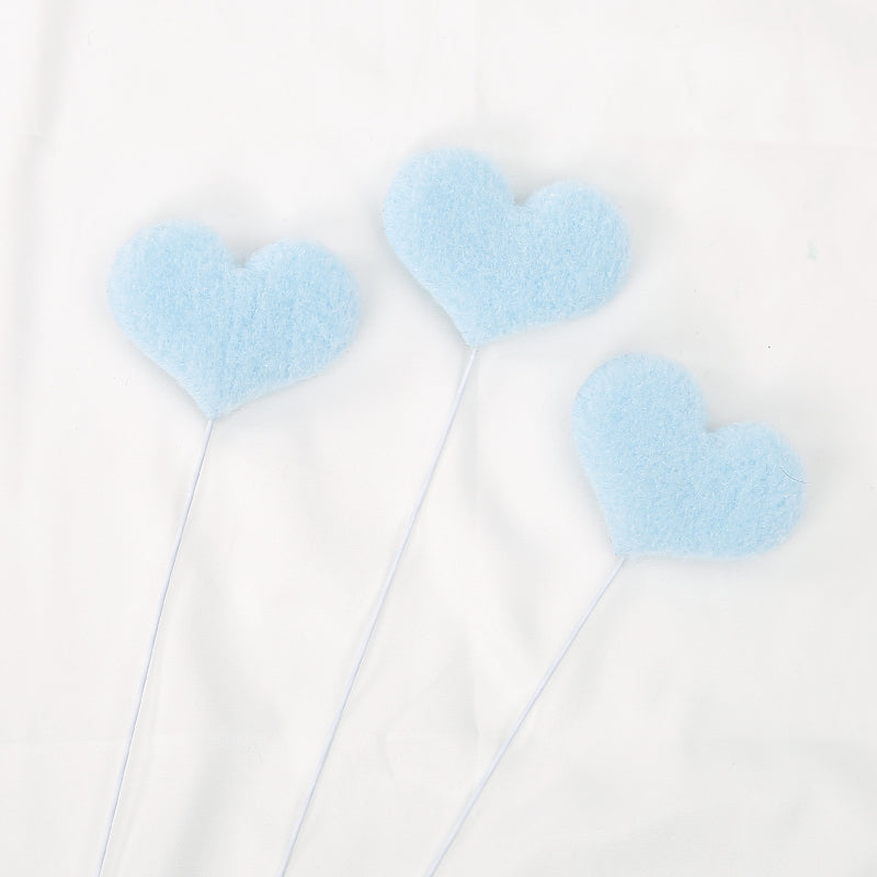 Set of 10 Fluffy Floral Heart Picks – Floral Supplies Store