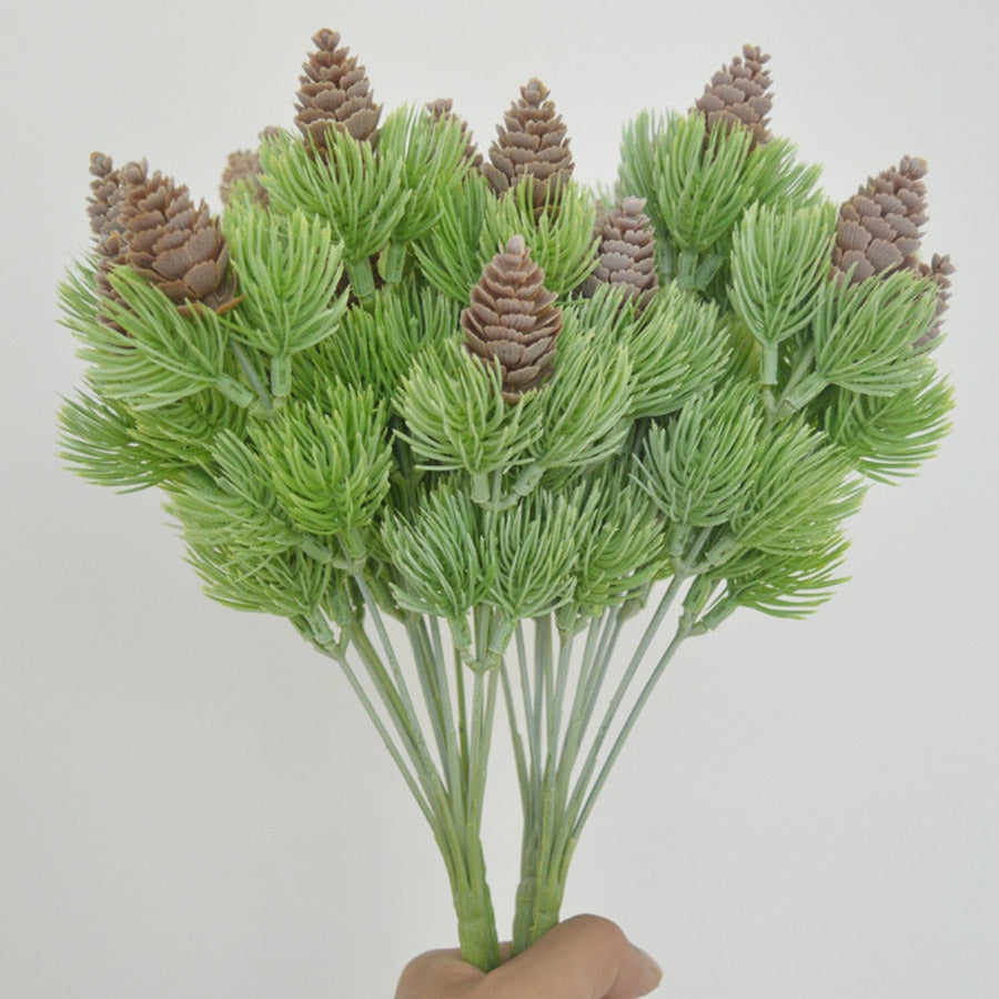 Artificial Plastic Pine Cones Green Branch – Floral Supplies Store