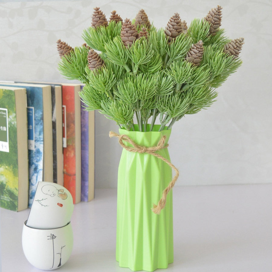 Artificial Plastic Pine Cones Green Branch – Floral Supplies Store