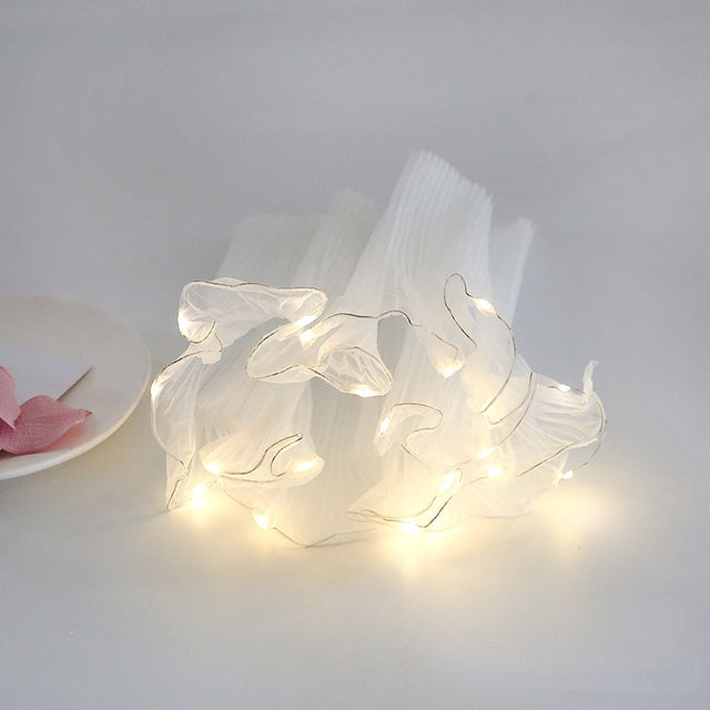 27cm Wide Waved Organza with LED Light Bouquet Gift Wrapping Decoratio ...