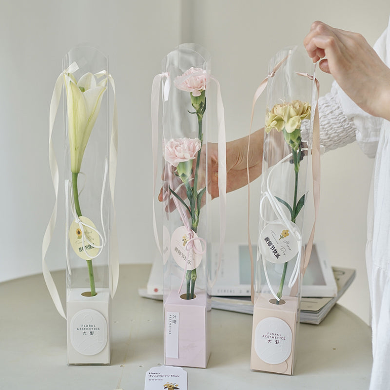 10pcs Transparent PVC Single Flower Wrapping Box – Floral Supplies Store
