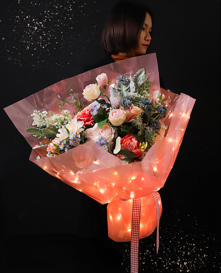 10 Sheets Cellophane Paper for Bouquets with LED Lights – Floral ...